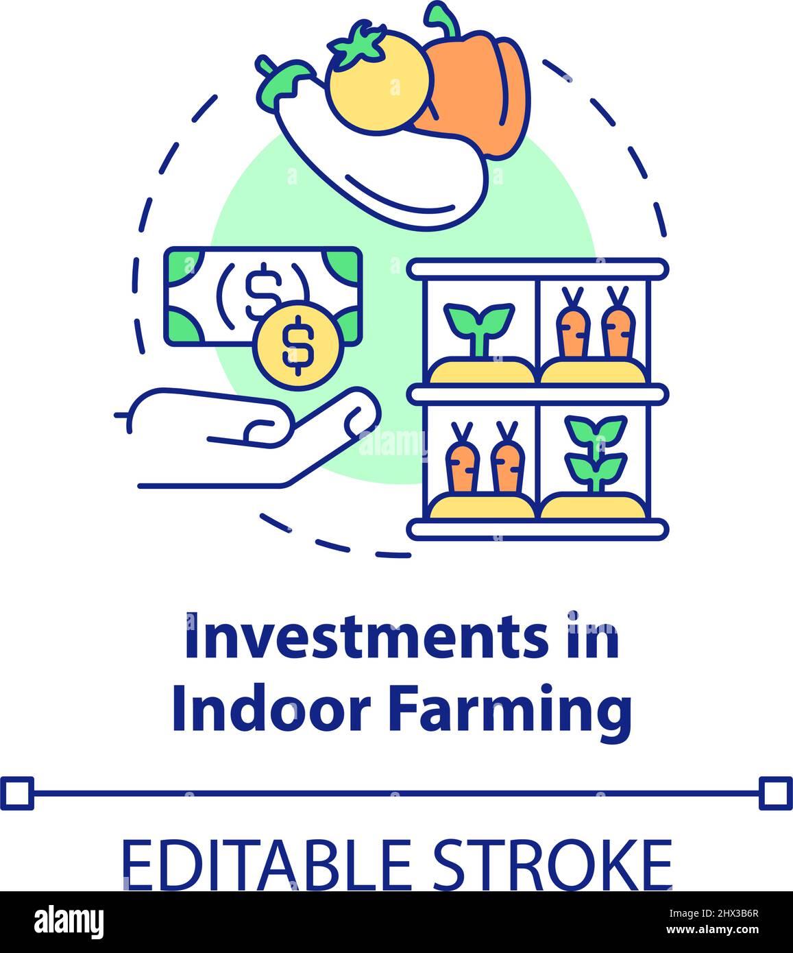 Investments in indoor farming concept icon Stock Vector Image & Art - Alamy
