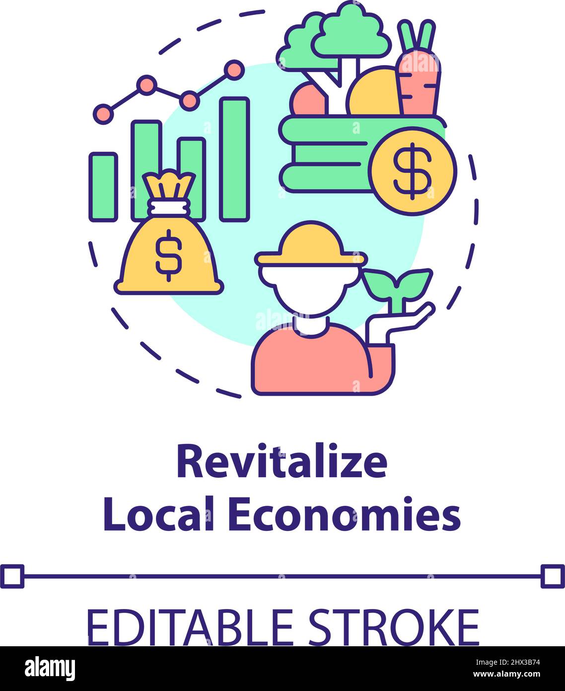 Revitalize local economies concept icon Stock Vector Image & Art - Alamy