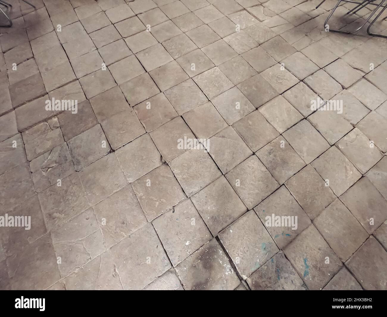 Antique stone flooring. Stone tiles in ancient church. Abstract ...