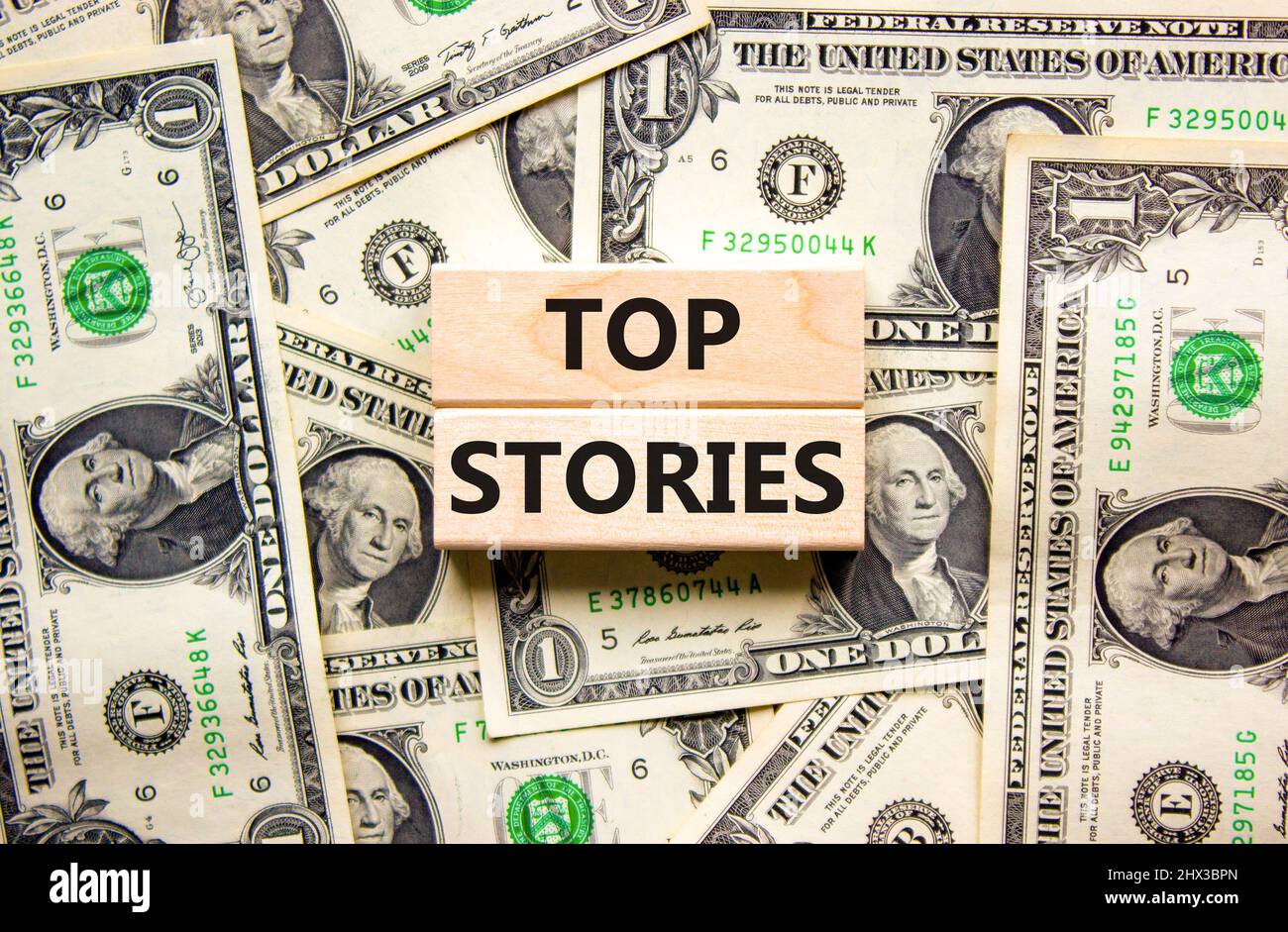 Top stories symbol. Concept words Top stories on wooden blocks on a ...