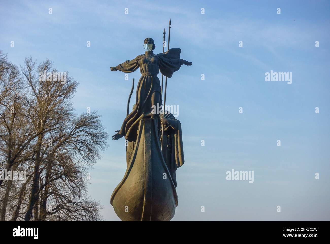 The monument to the founders of kyiv hi-res stock photography and ...