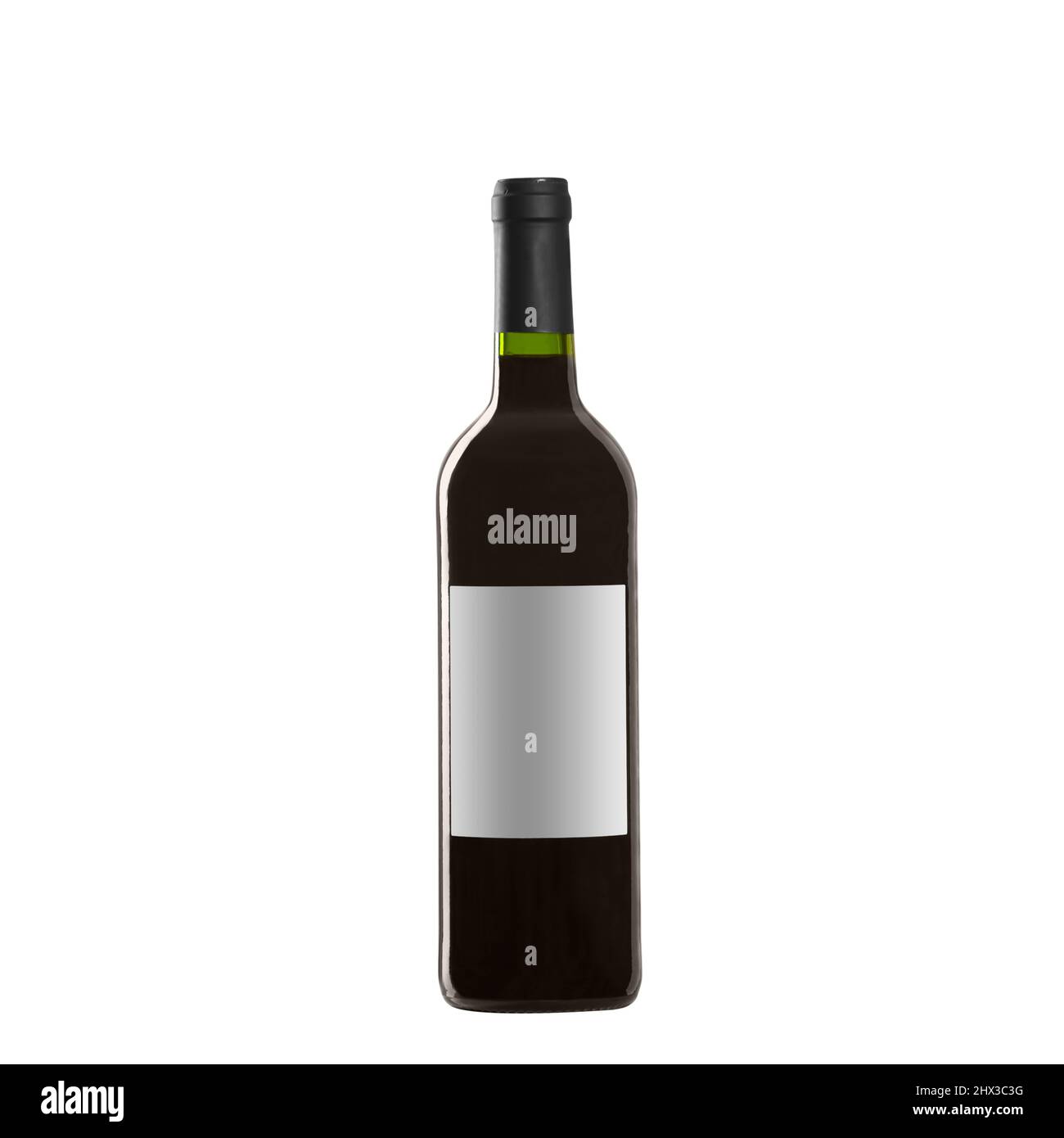 red wine bottle with blank label isolated on white background Stock ...