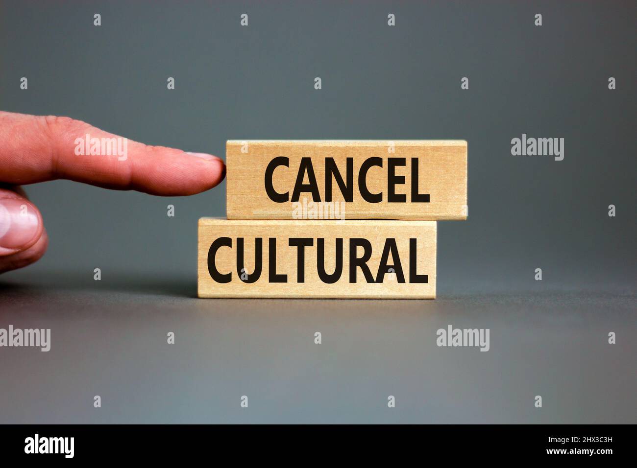 Cancel cultural symbol. Concept words Cancel cultural on wooden blocks ...