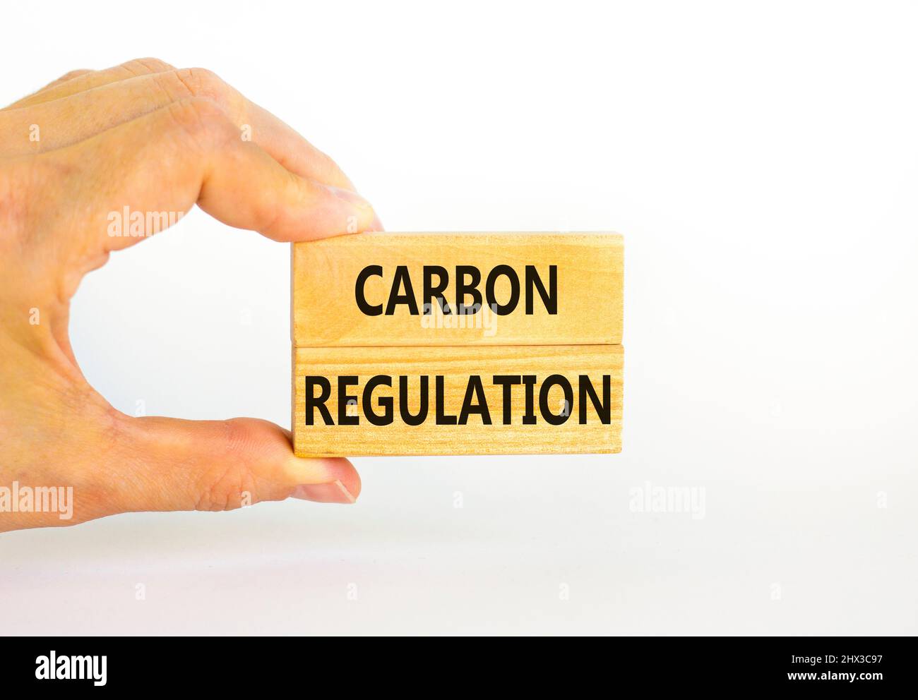 Carbon regulation symbol. Concept words Carbon regulation on wooden ...