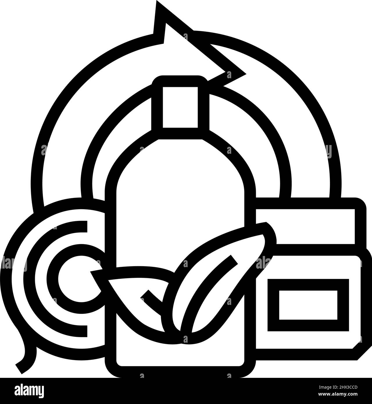 eco plastic line icon vector illustration Stock Vector Image & Art - Alamy