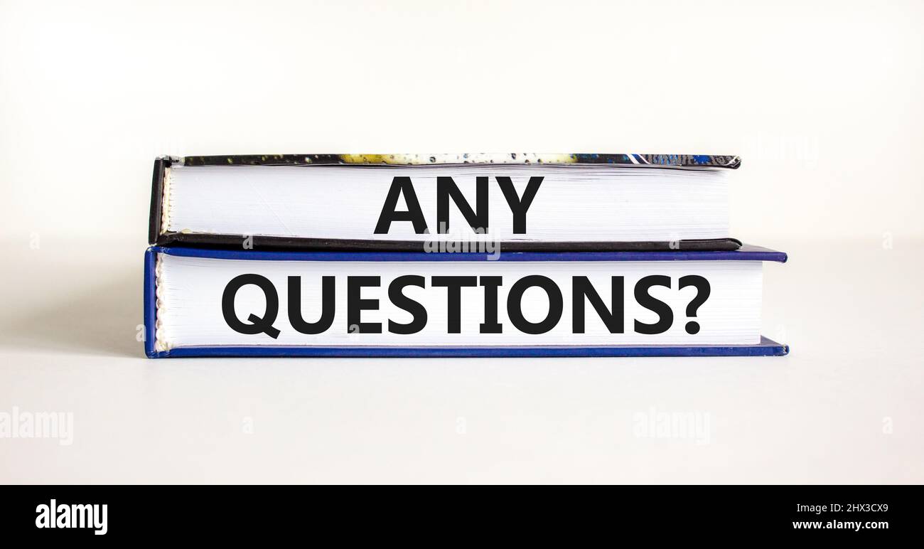 Any questions symbol. Concept words Any questions on books on a ...