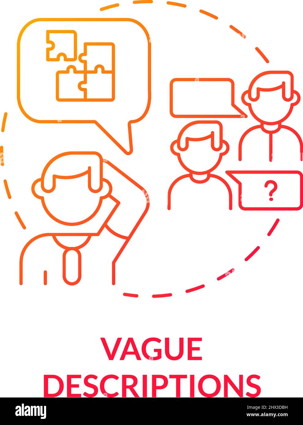 Vague descriptions red gradient concept icon Stock Vector Image & Art ...