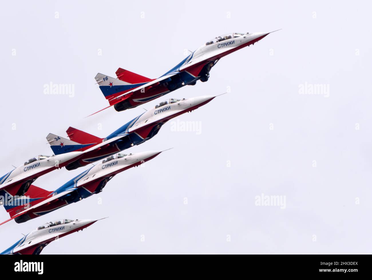 Moscow Russia Zhukovsky Airfield 31 August 2019: aerobatic team swifts ...