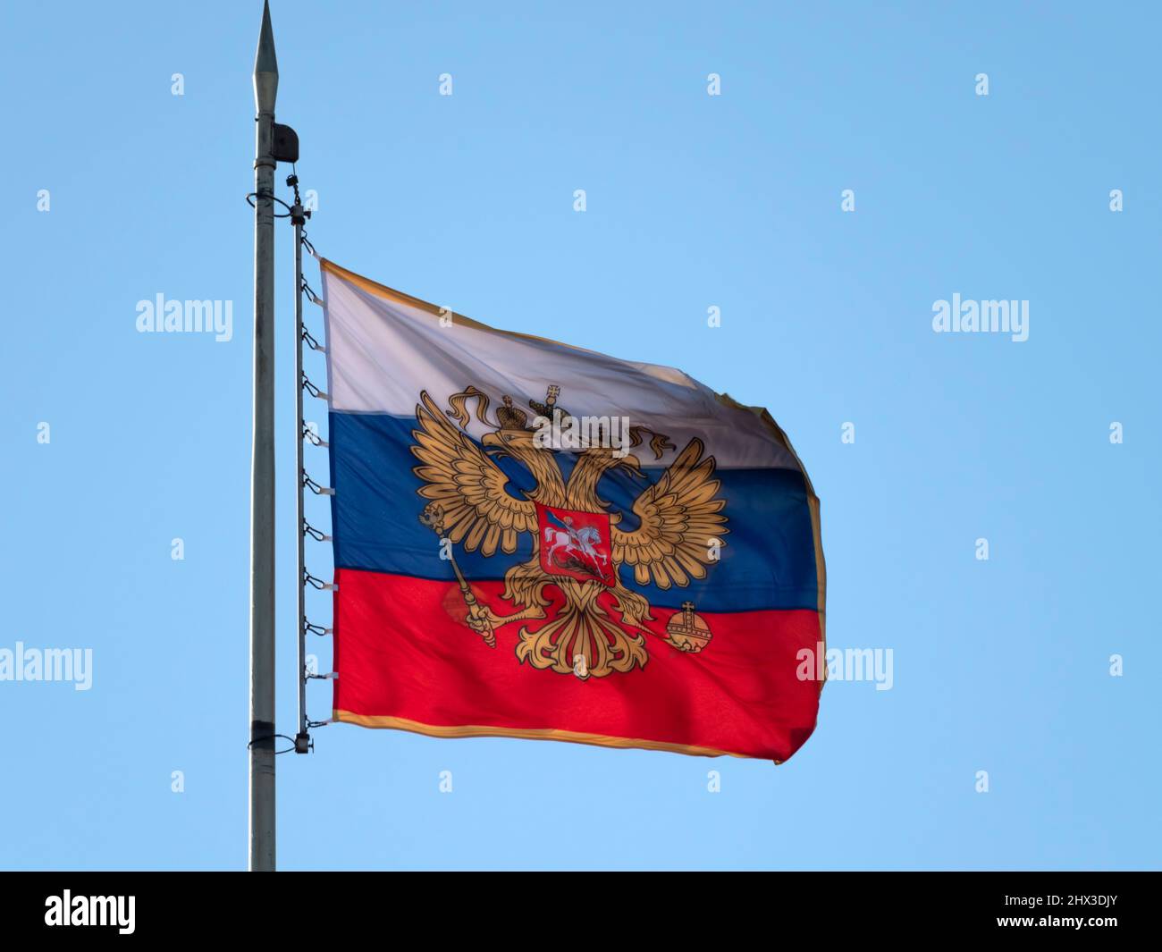 Kremlin Moscow Dome of Senate building Russian Flag tower Stock Photo ...