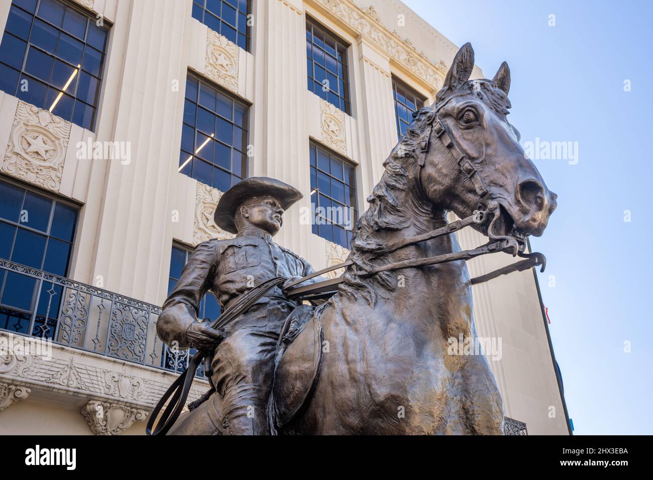 San Antonio, TX - Oct. 18, 2021: This Teddy Roosevelt Jr. statue, cast ...