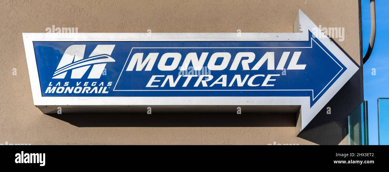 Las Vegas, NV - December 15, 2021: Las Vegas Monorail entrance sign ...