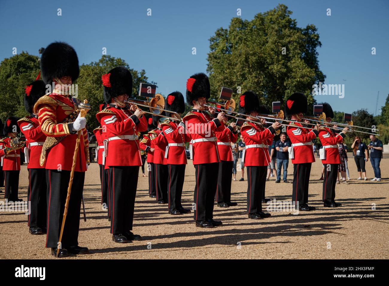 London Military Marching Band by the Horse Guards Parade Stock Photo ...