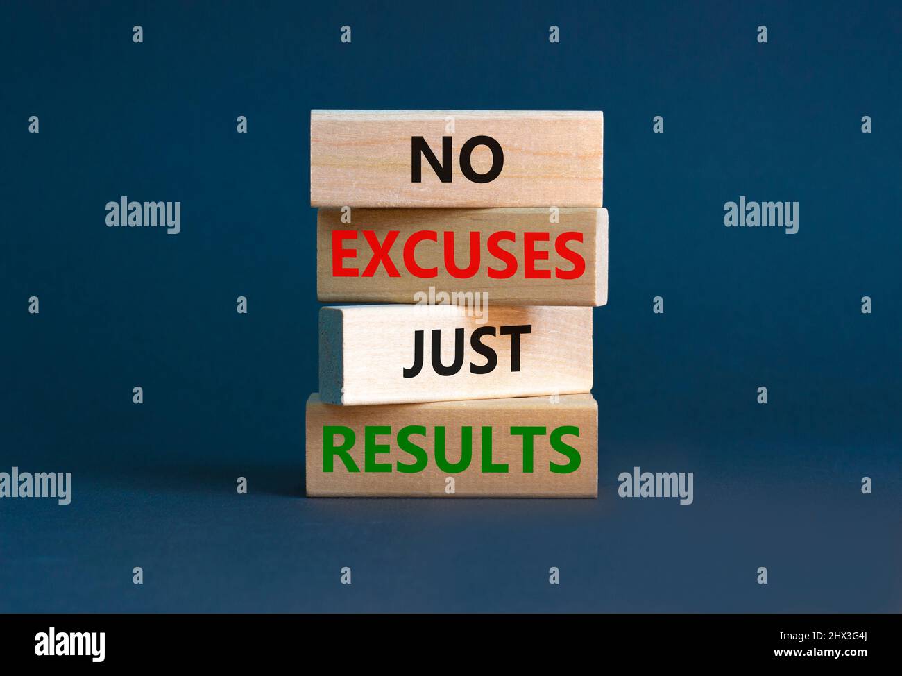 No excuses just results symbol. Concept words No excuses just results ...