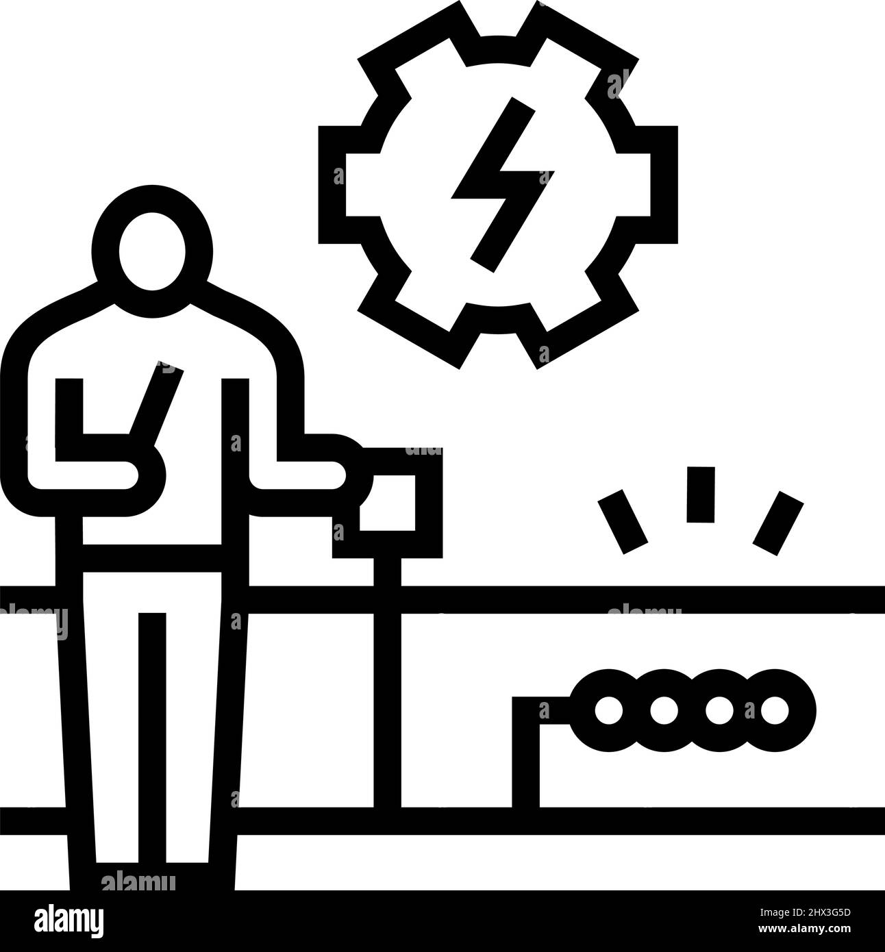 switches and sockets installation line icon vector illustration Stock ...