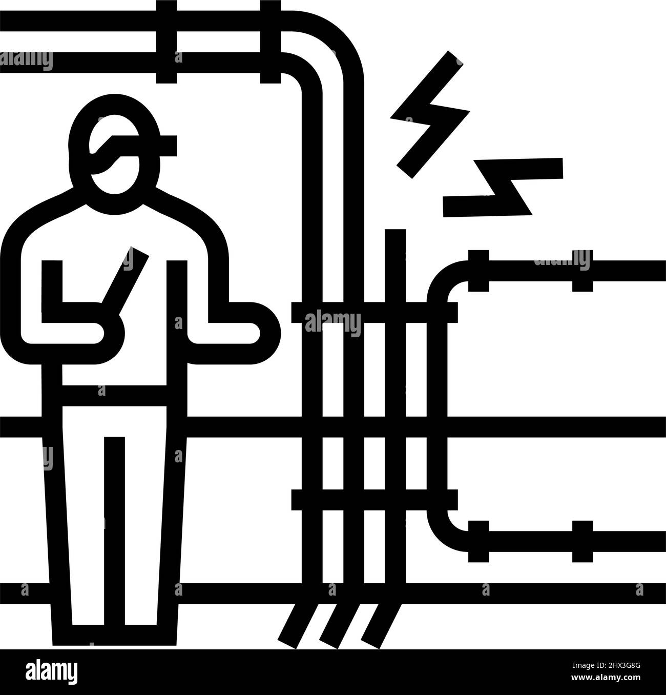 electrical fault finding line icon vector illustration Stock Vector ...