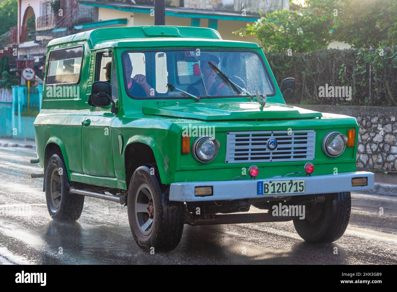 Cuban people transportation on a rainy day, Santa Clara, Cuba, 2016 ...