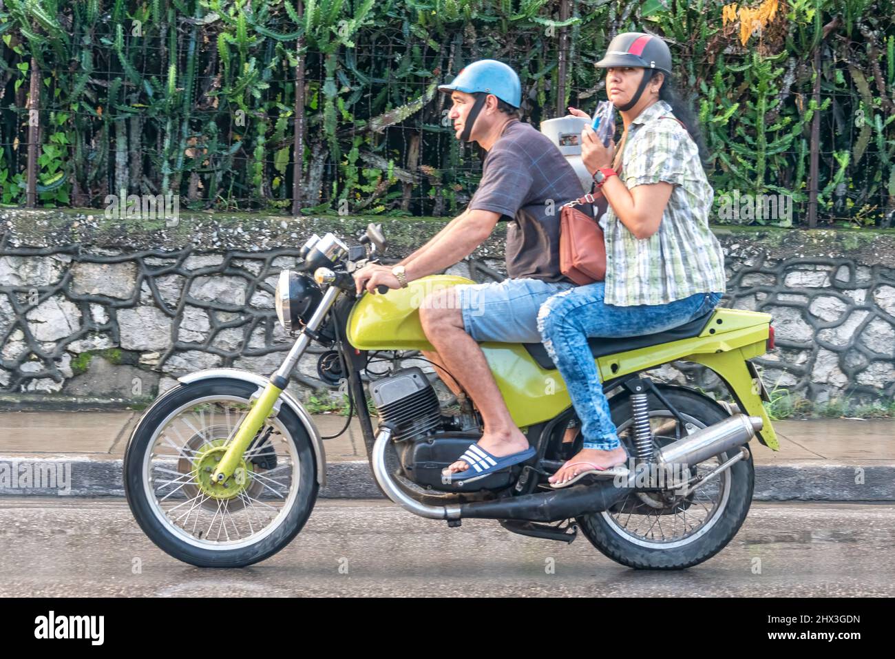Cuban people transportation on a rainy day, Santa Clara, Cuba, 2016 ...