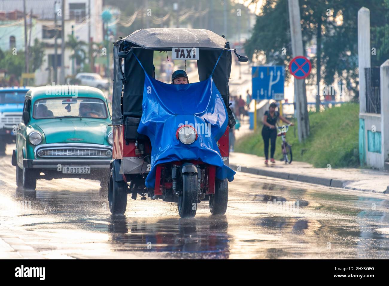 Cuban people transportation on a rainy day, Santa Clara, Cuba, 2016 ...