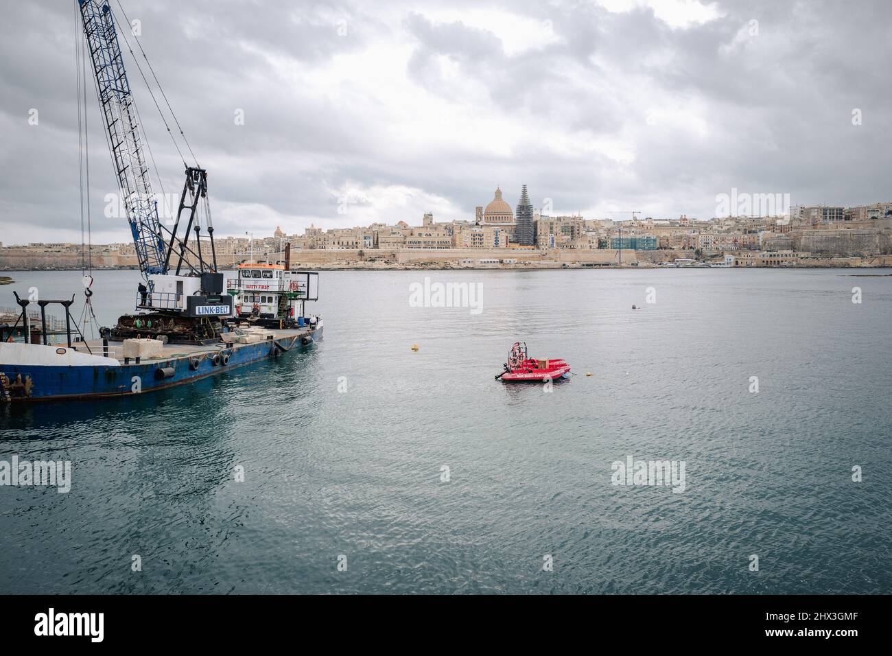 Panoramic view of Valletta from Sliema seafront Stock Photo - Alamy
