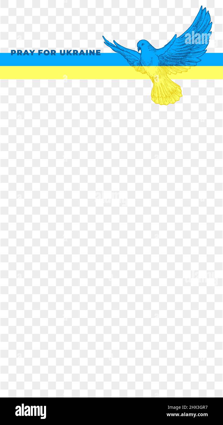 Peace in Ukraine Social Media Story Background Template. Ukrainian flag ...
