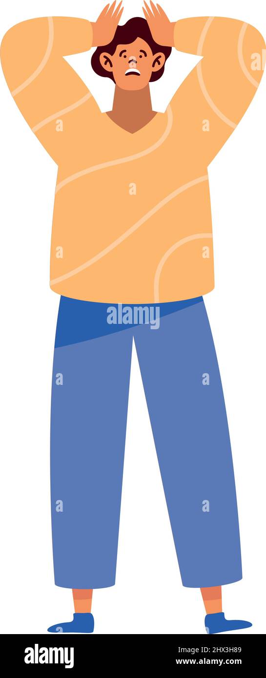 stressed man gesturing standing character Stock Vector Image & Art - Alamy