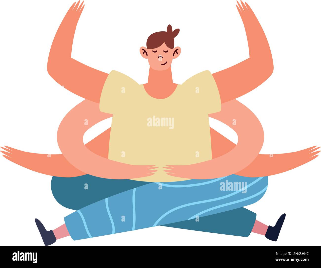 man with multitask hands character Stock Vector Image & Art - Alamy