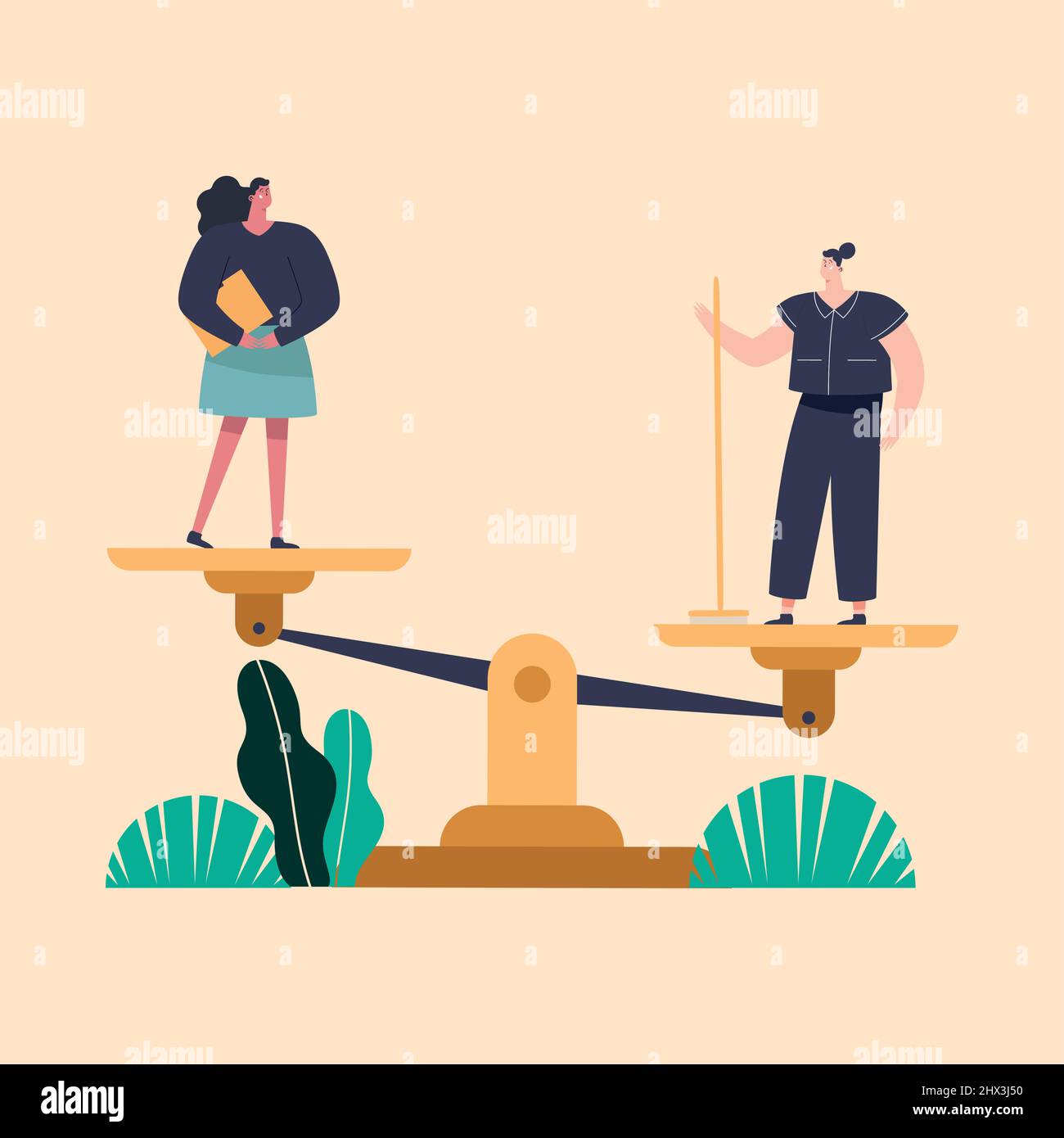 business couple in balance group Stock Vector Image & Art - Alamy