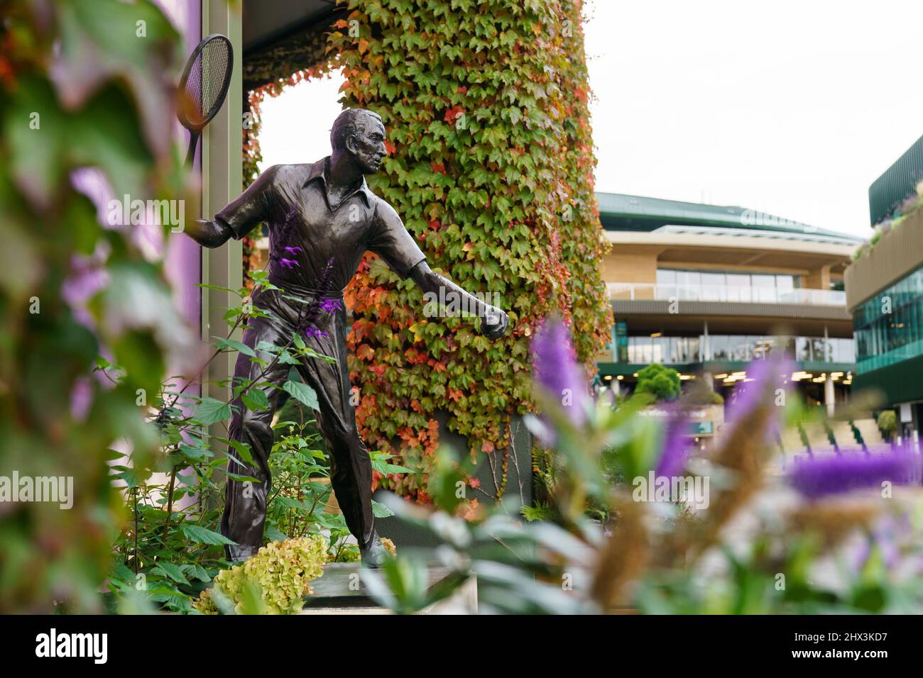 Bronze Statue of British Tennis Legend Fred Perry outside Centre Court ...