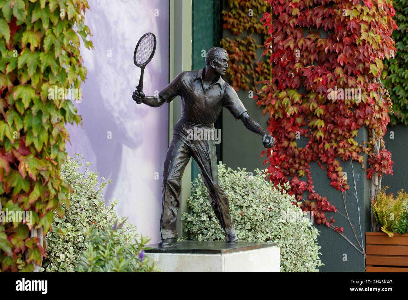 Bronze Statue of British Tennis Legend Fred Perry outside Centre Court ...