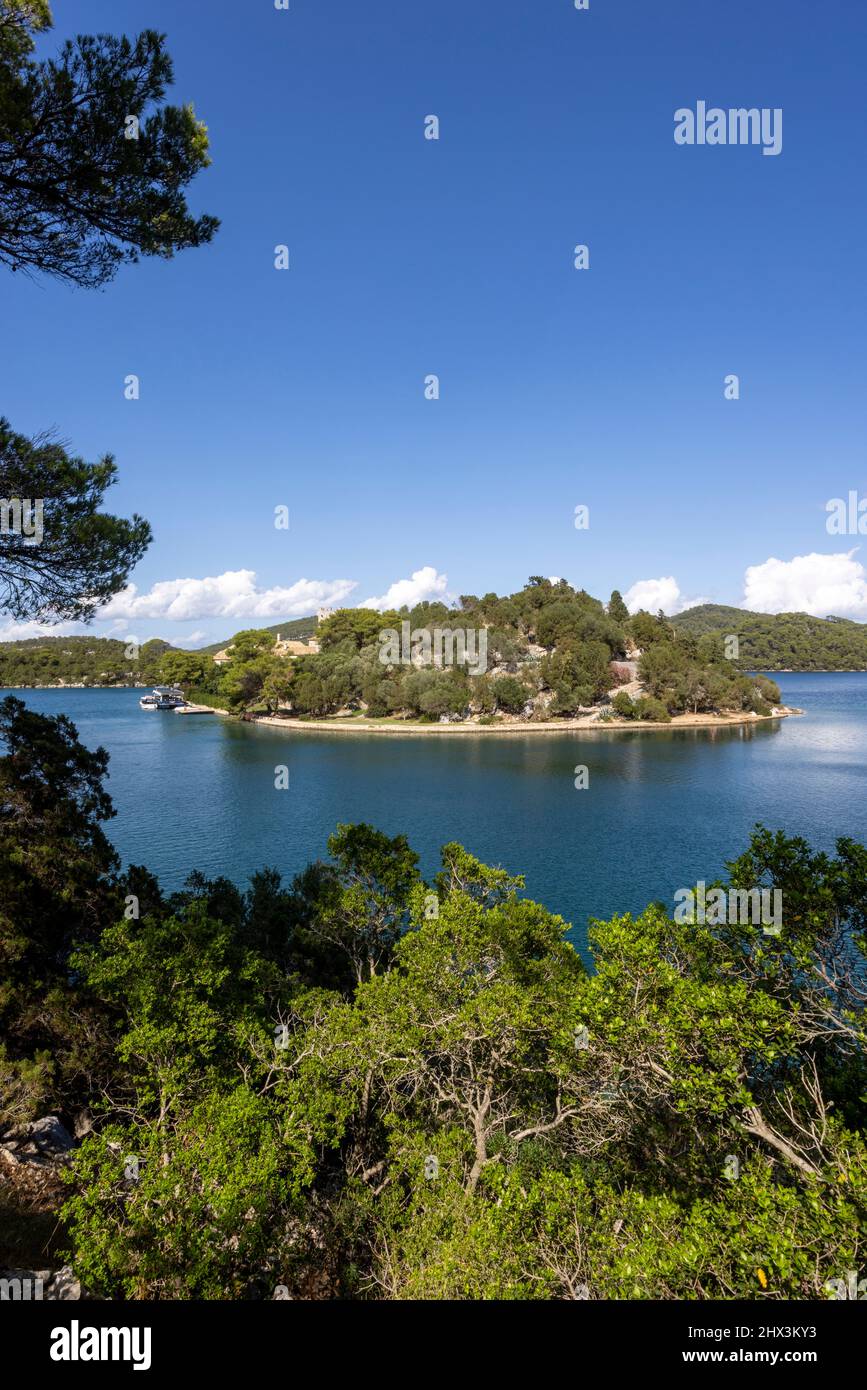 Saint Mary's Island and monastry in the Mljet National park Stock Photo ...