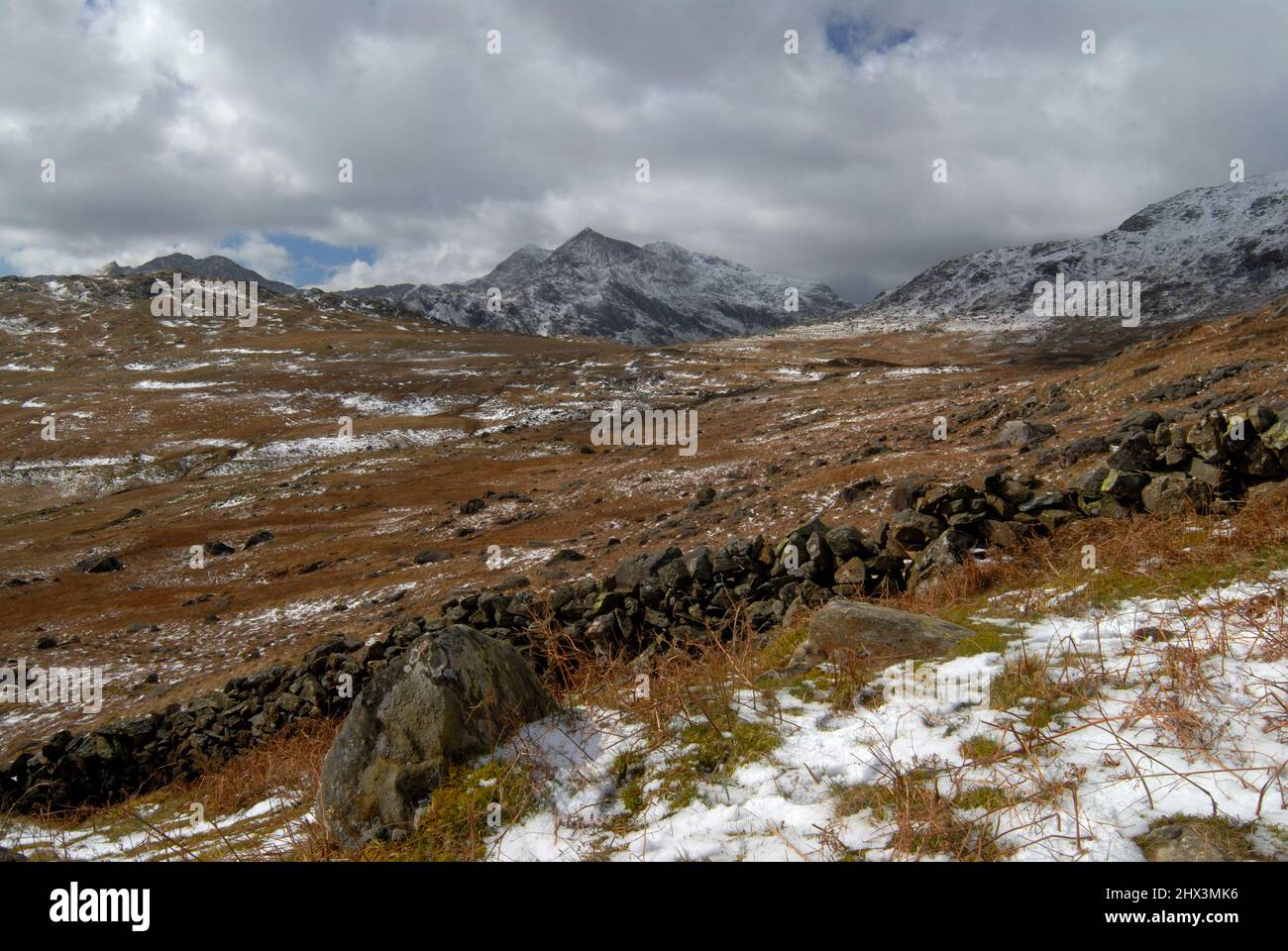 winter view of Snowdon in Snowdonia Stock Photo - Alamy