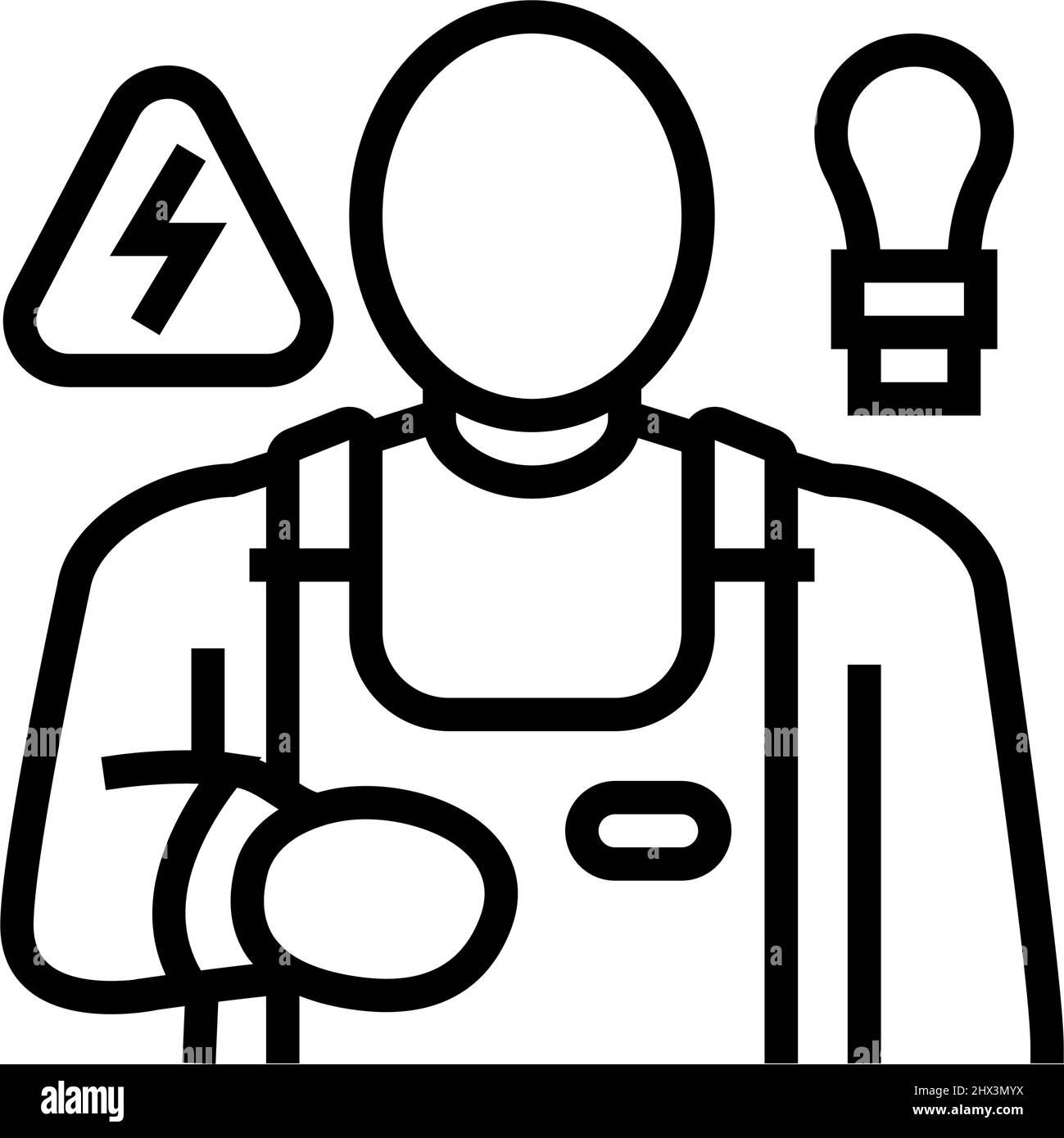 electrician worker line icon vector illustration Stock Vector Image ...