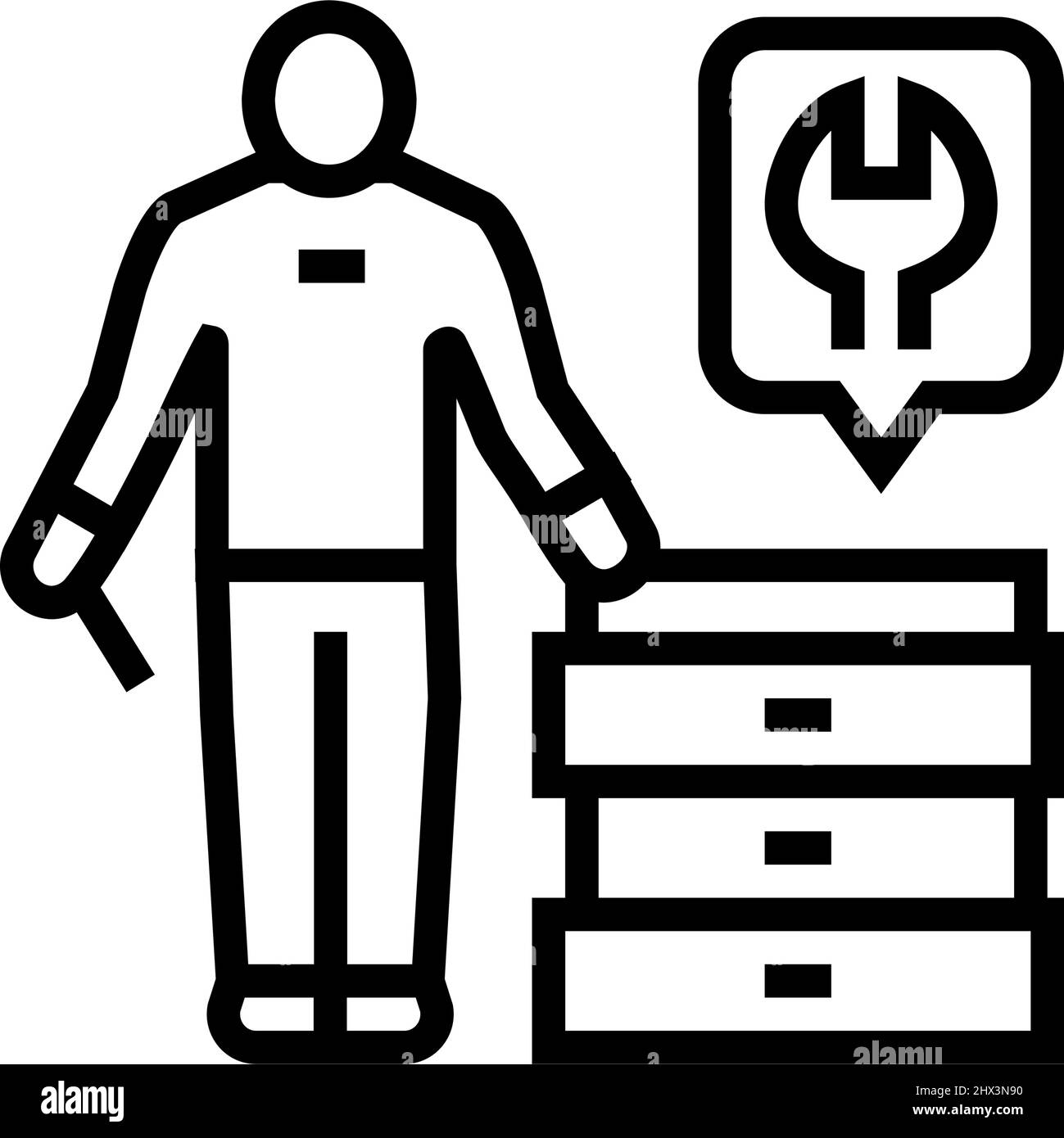 furniture assembler line icon vector illustration Stock Vector Image ...