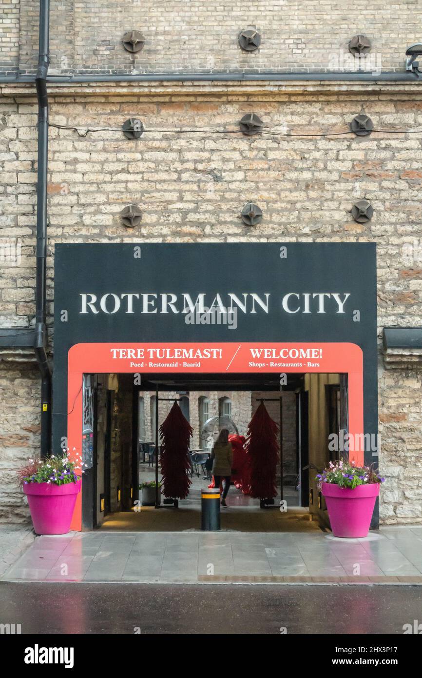 Rotermann City entrance on Hobujaama street in Tallinn Estonia Stock ...