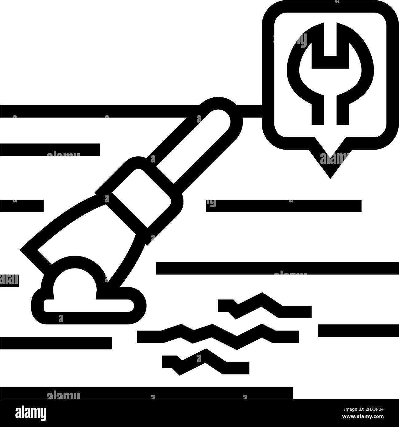 wood floor scratch repair line icon vector illustration Stock Vector ...