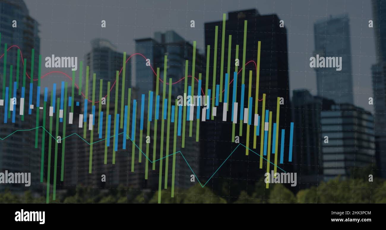 Image of data processing over cityscape Stock Photo - Alamy