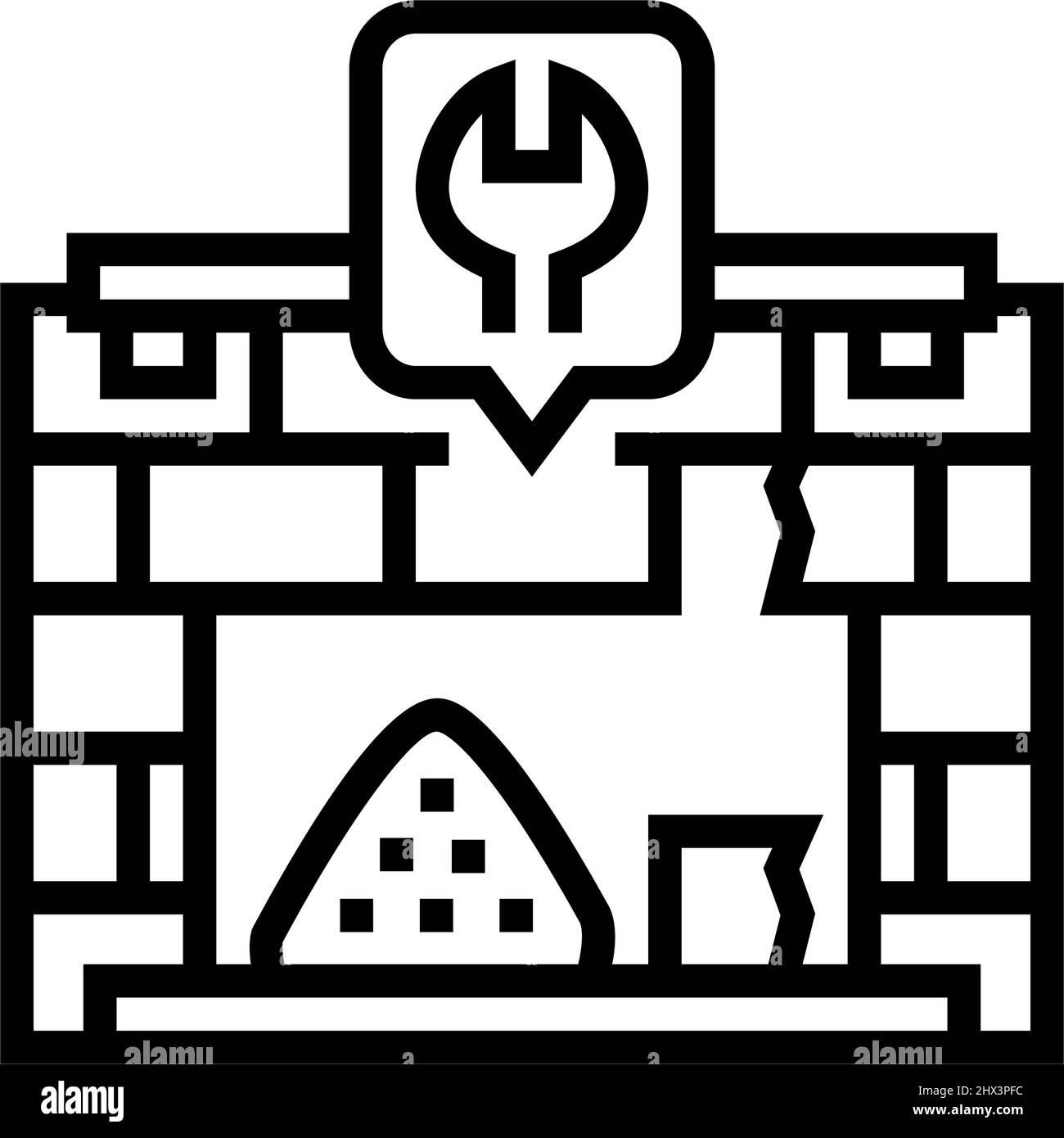 fireplace repair line icon vector illustration Stock Vector Image & Art ...