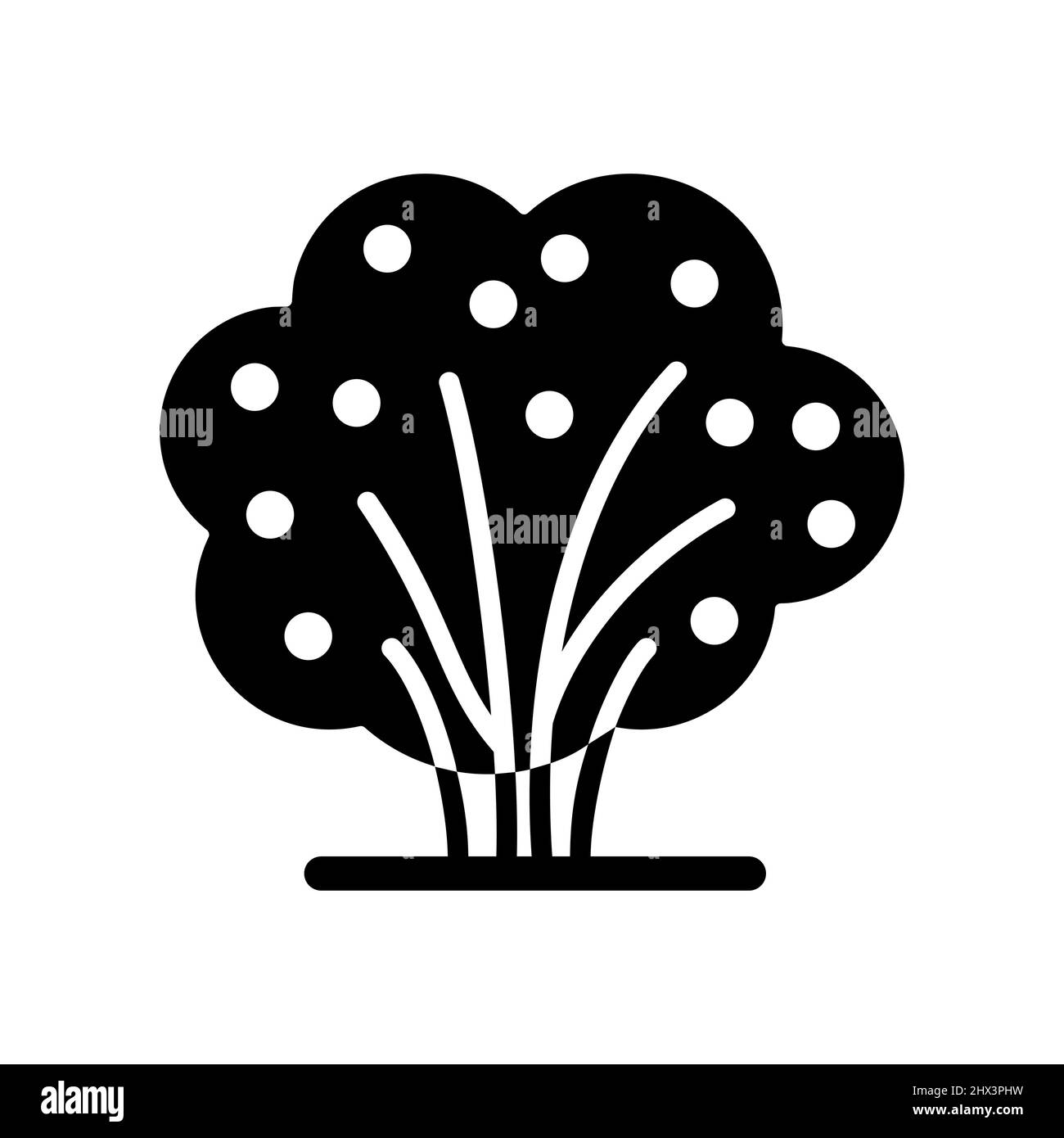 Garden bush with berries vector glyph icon. Graph symbol for ...