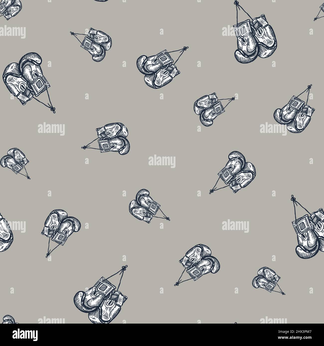 Boxing gloves hanging seamless pattern. Vintage sport inventory ...