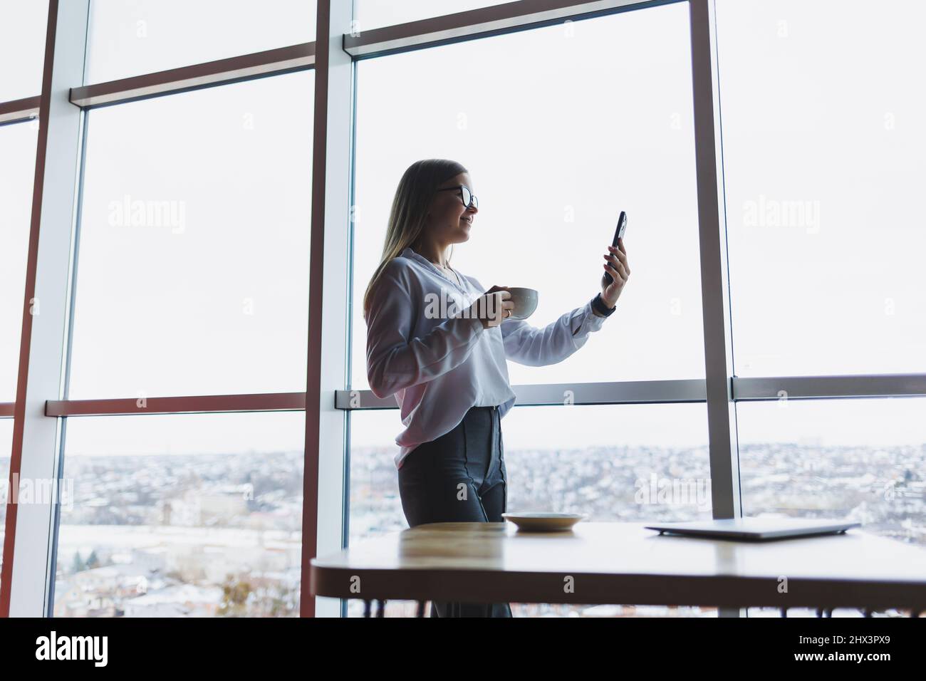 Portrait of a young and successful woman solving business problems ...