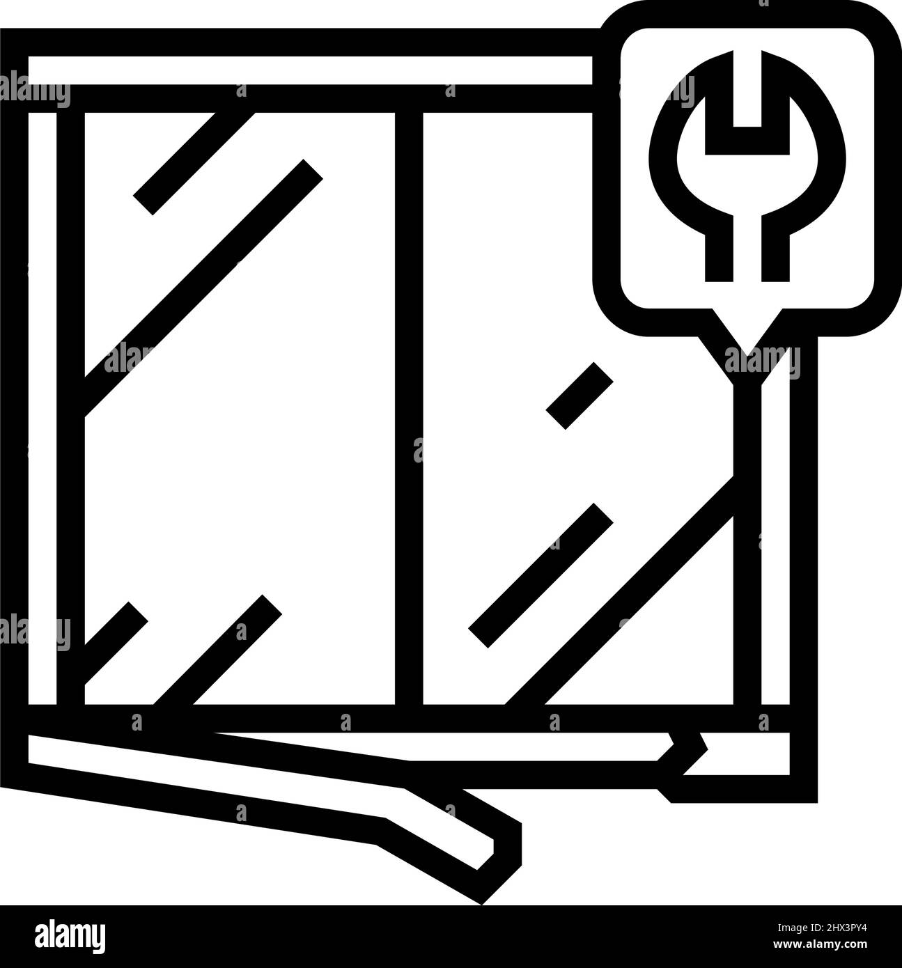 window frame repair line icon vector illustration Stock Vector Image ...