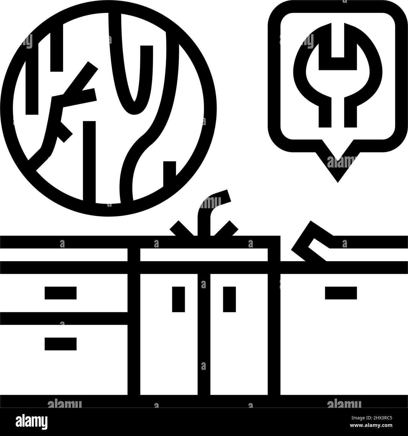 kitchen worktop repair line icon vector illustration Stock Vector Image ...