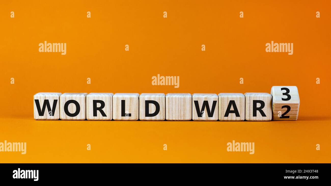 WW3 world war 3 symbol. Turned the wooden cube and changed the concept ...