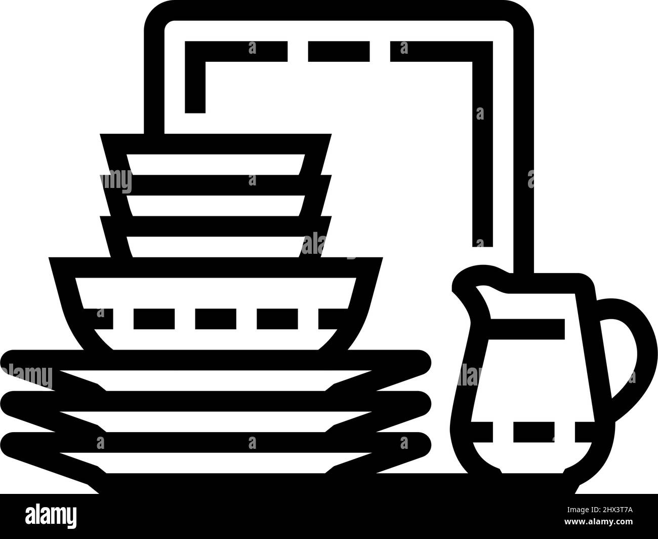 porcelain tableware line icon vector illustration Stock Vector Image ...