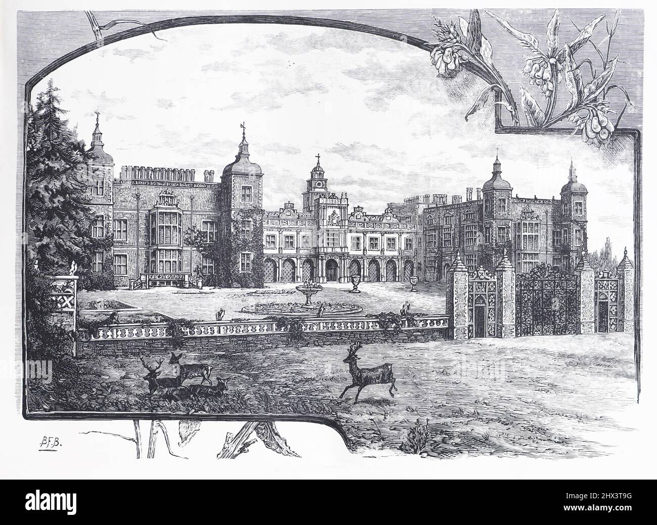 The Front of Hatfield House, Hatfield; Hertfordhsire, England in the ...