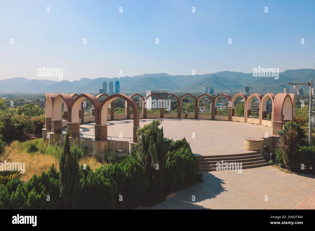 Outer Marble Arches of the Pakistan National Monument with the Lotus ...