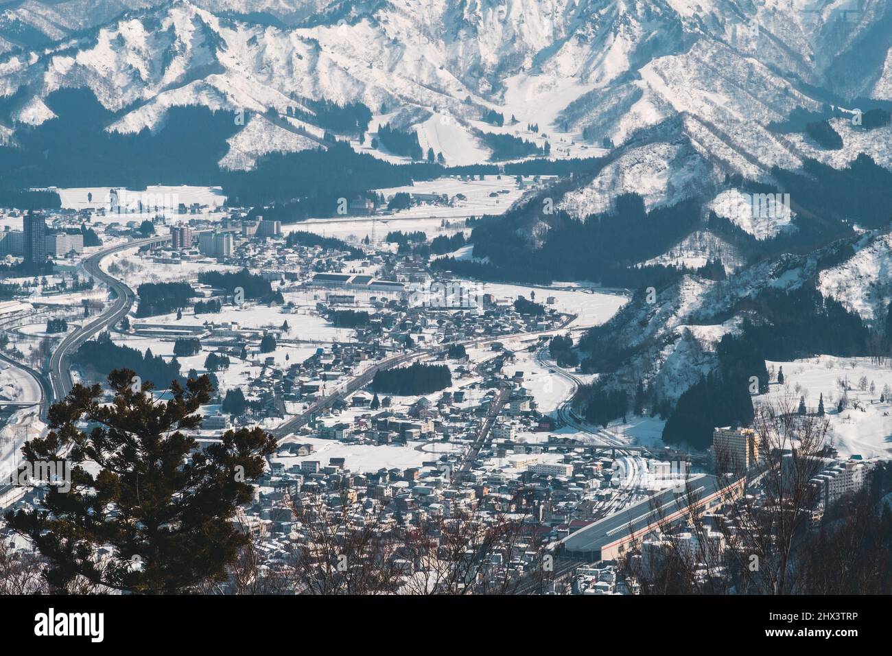 Beautiful mountain slope in winter in Gala Yuzawa, Niigata, Japan Stock ...