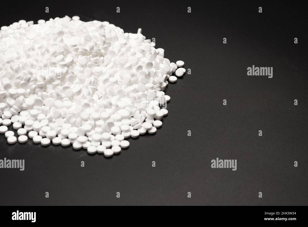 Sugar substitute pills isolated on white background. Top view Stock ...
