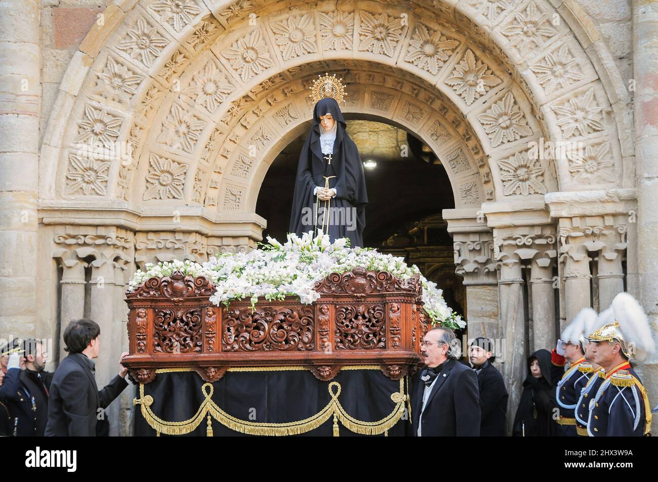 Holy Week in Zamora, Spain, procession of Jesús Nazareno section of ...