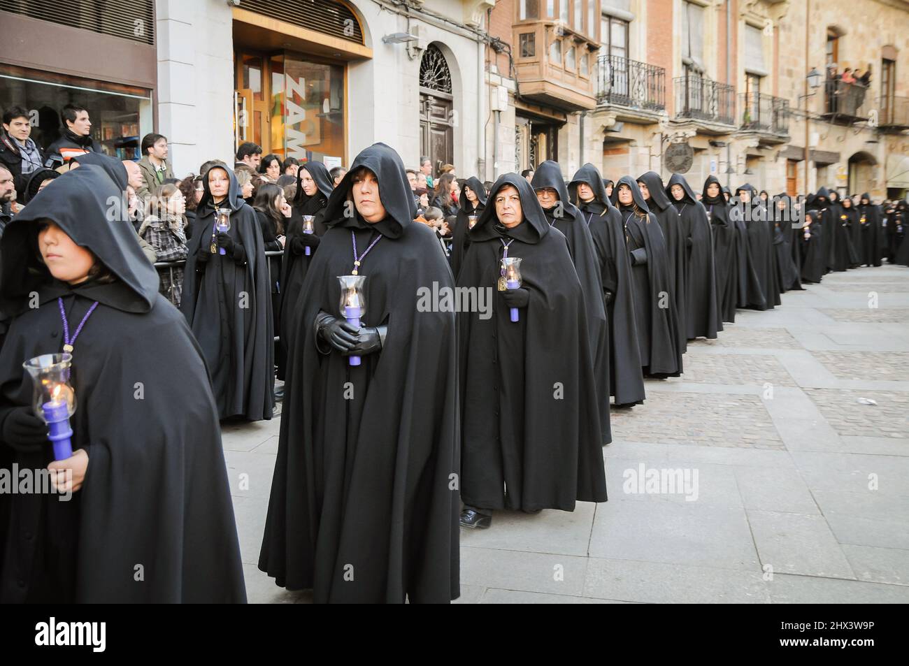 Holy Week in Zamora, Spain, procession of Jesús Nazareno section of ...